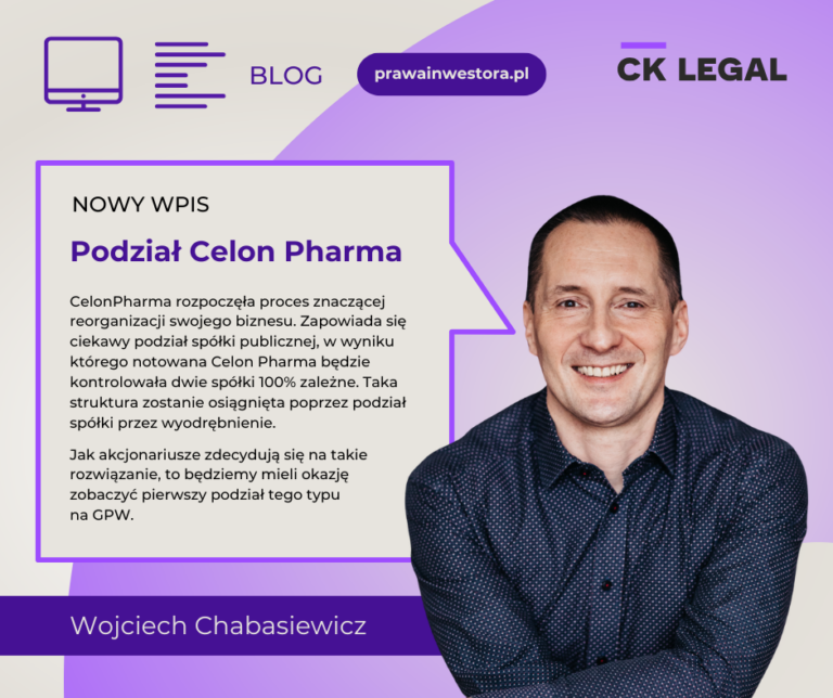 PODZIAŁ CELON PHARMA – Kancelaria prawna CK LEGAL